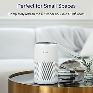LEVOIT Air Purifiers for Bedroom Home, HEPA Filter Cleaner with Fragrance Sponge for Better Sleep, Filters Smoke, Allergies, Pet Dander, Odor, Dust, Office, Desktop, Portable, Core Mini, White