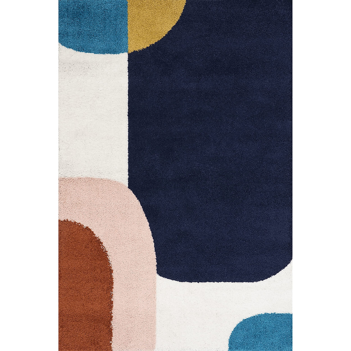 nuLOOM Ellyn Abstract Shapes Shag Area Rug, 8x10, Blue