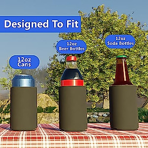 25 Pack Black Blank Slim Can Cooler Sleeves, Customizable Bulk Sublimation Can Coolers, Extra-Thick Collapsible Drink Insulator Sleeve, Beer Can Coolers for Party Beverages, PartyPrints