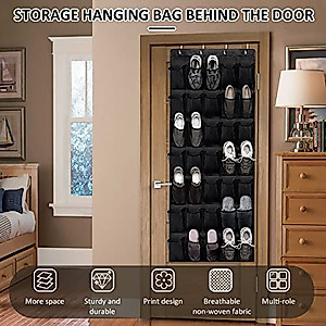 Txkrhwa 35 Large Pockets Over The Door Shoe Organizer Breathable Mesh Hanging Shoe Rack with 4 Hooks Space Saving Behind Door Shoes Storage Holder for Bedroom Closet Shoes Hat Toys