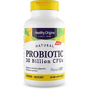 Healthy Origins Probiotic 30 Billion CFUs - Shelf Stable Probiotics for Women and Men - Supports Gut Health - Probiotics for Digestive Health - 150 Veggie Capsules
