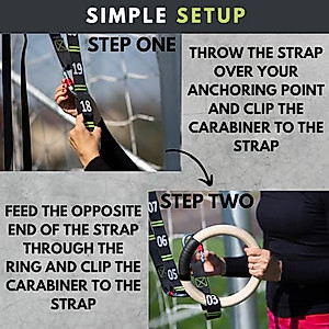 awegym Gymnastic Rings with Adjustable Straps, 1.1" Olympic Rings, Calisthenics Rings Equipment, Gym Rings with Straps for Home Workout, Outdoor Exercise Rings, Crossfit Pull Up Row Dip Ring Training