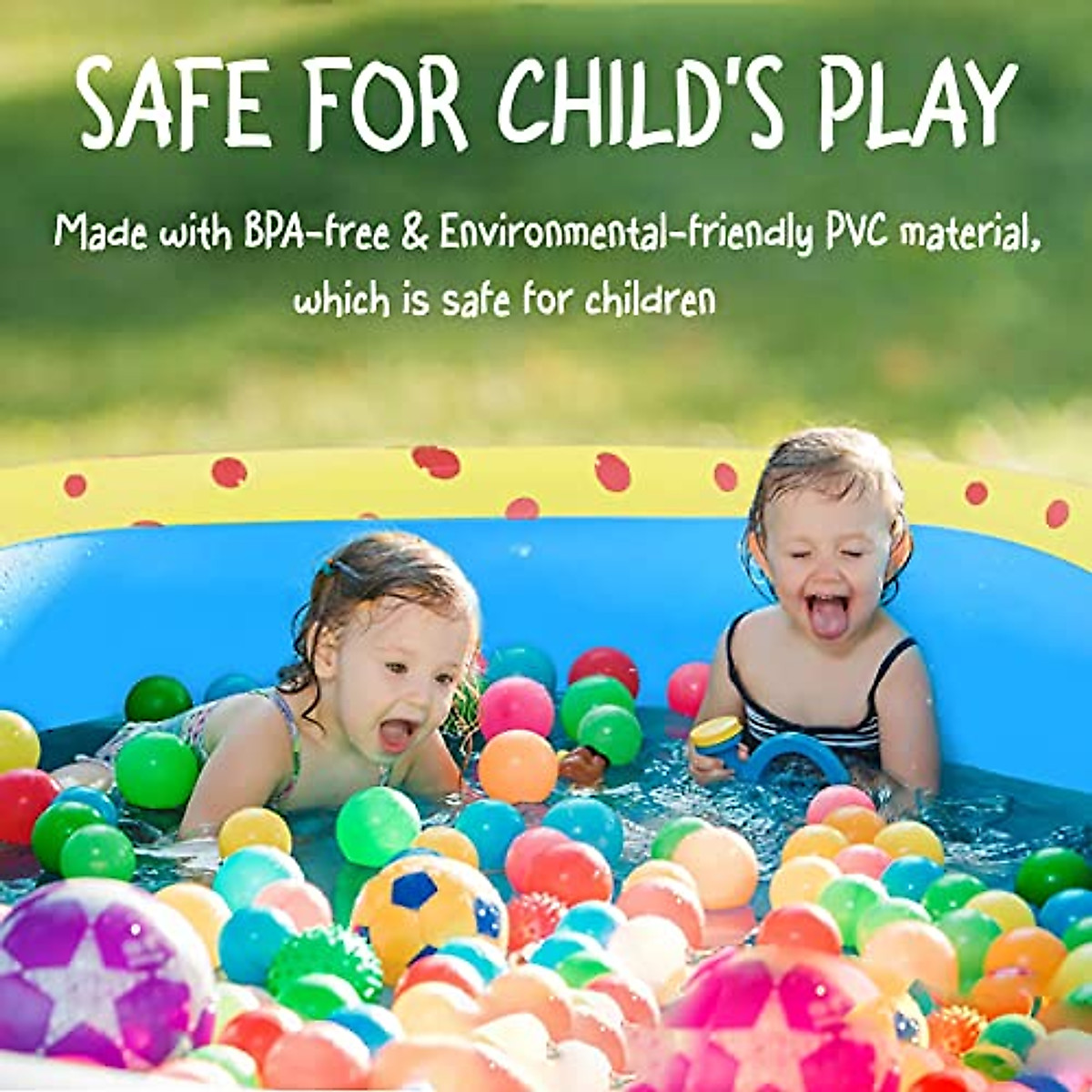 Inflatable Kid Pool, Swimming Pool for Kids with Sprinkler, Funny Blow up Pool 67'' x 41'' x 32'' Full-Sized Family for Backyard, Summer Water Party…