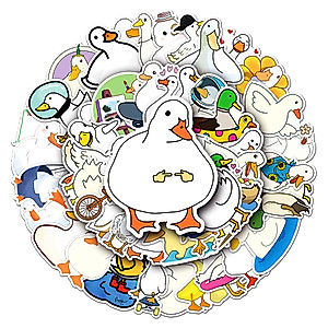 Cartoon Duck Stickers for Teens Girls Boys Kids,Lovely Waterproof Vinyl Stickers for Laptop Tablet Phone Hydroflasks Water Bottle Bike Luggage Cup Computer Mug,Cute Animals Decals Pack[Duck-50Pcs]