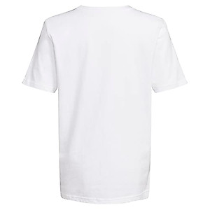 adidas Boys' Big Short Sleeve Cotton USA Graphic T-Shirt, White, S(8)