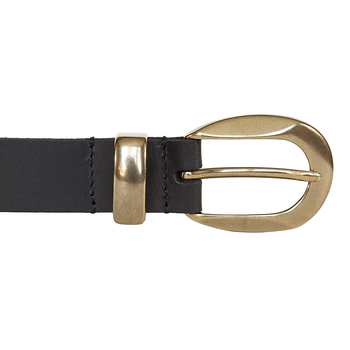 Lucky Brand Women Leather Bold Fashion Statement Belts, Sculpted Buckle-Black, M (28-30")
