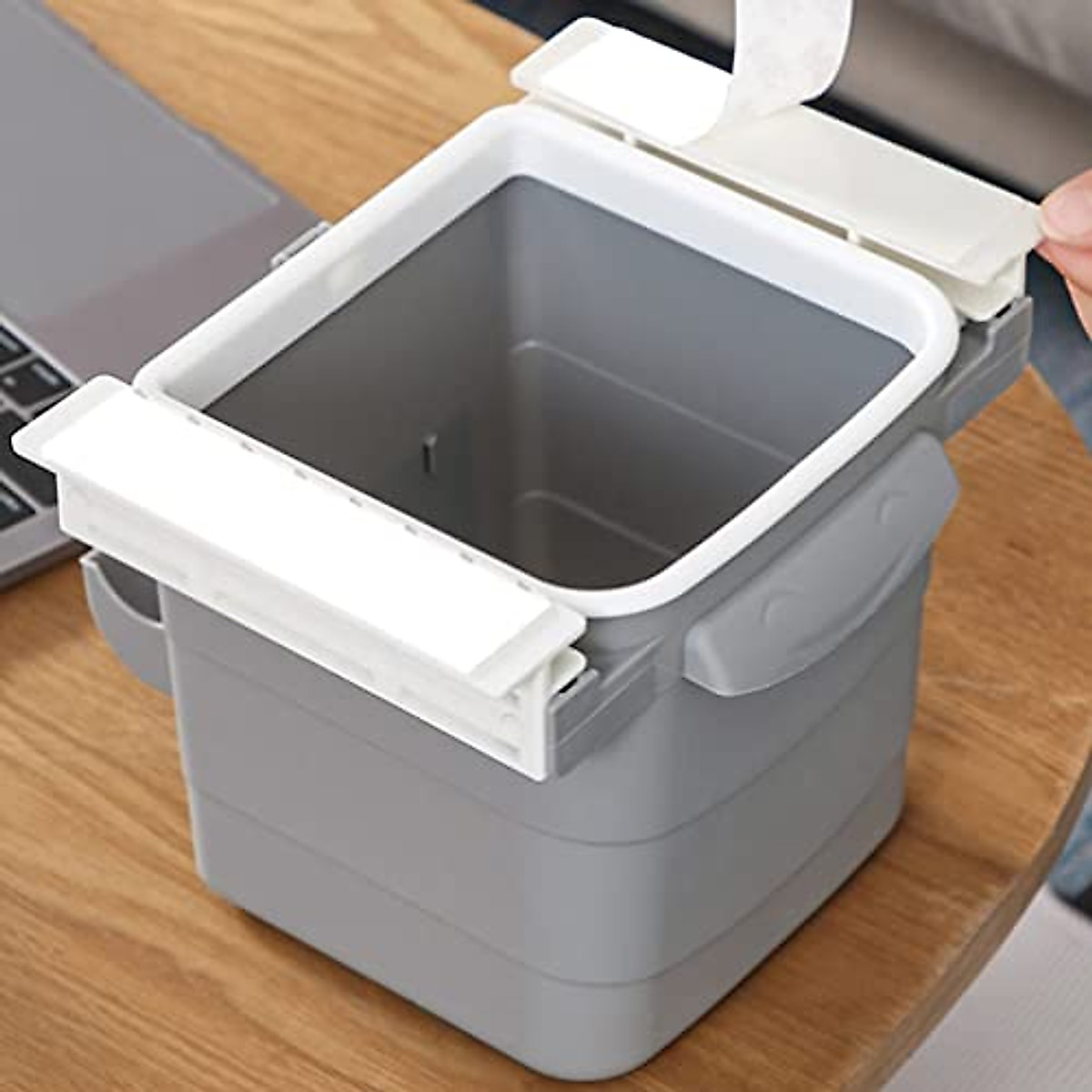 STOBOK Desk Drawer Trash Can Under Desk Trash Bin Wastebasket Under Table Slide Out Invisible Garbage Can Sundries Container for Home Kitchen