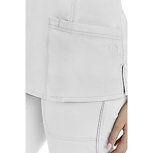 Healing Hands Scrub Top for Women with 3 Pockets and Easy Care, 2-Way Stretch Fabric 2278, M, White