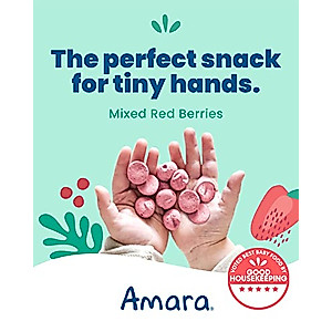 Amara Smoothie Melts - Mixed Red Berries - Baby Snacks Made With Fruits and Vegetables - Healthy Toddler Snacks For Your Kids Lunch Box - Organic Plant Based Yogurt Melts - 6 Resealable Bags