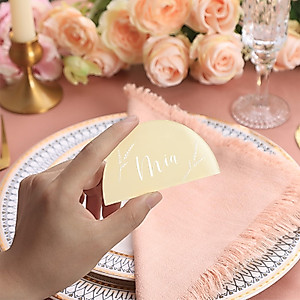 UNIQOOO 20 Pcs Clear Semicircle Acrylic Place Cards, 3.5x2 inches DIY Blank Half Circle Acrylic Sign, 1/8 inch Thick Perfect for Wedding Table Decor, Birthday, Centerpiece, Decoration, Party, Event