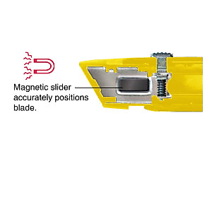 IVY Classic 11151 Hinge-Loc Retractable Utility Knife with 4 Blades, 1/Card, yellow