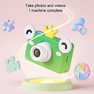 Kids Camera, 32MP Cartoon Pattern Photo Record Digital Camera, 1080P Mini Portable Kids Selfie Camera for Boys, Girls, Gifts, Birthday 5V 1A