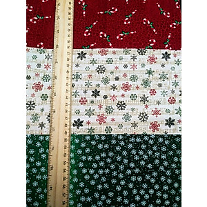 Fat Quarter Bundle by Vertical Vortex Farmhouse Gnomes Fat Quarter Fabric Bundle Set 5 (1-4 Yard) Snowflakes Santa, Multi, 18x21