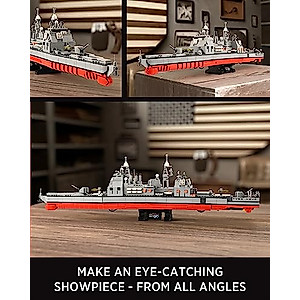 Nifeliz Ticonderoga-Class Cruiser, Ticonderoga-Class Guided-Missile Cruiser Building Toy, Military Warship Display Model Set with Stand for Adult Gift Giving (1,513 Piece)