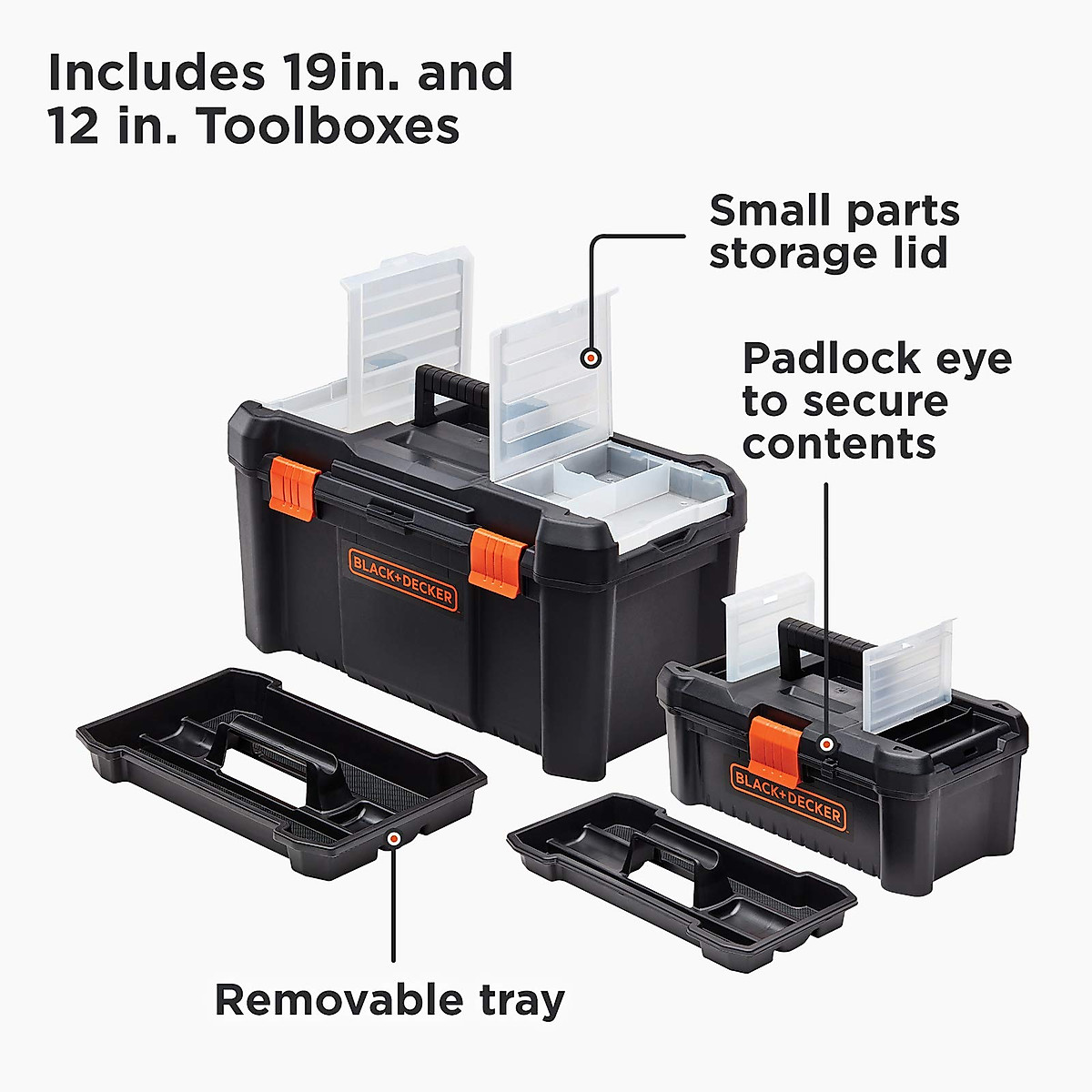 beyond by BLACK+DECKER Tool Box Bundle, 19-Inch & 12-Inch (BDST60129AEV)