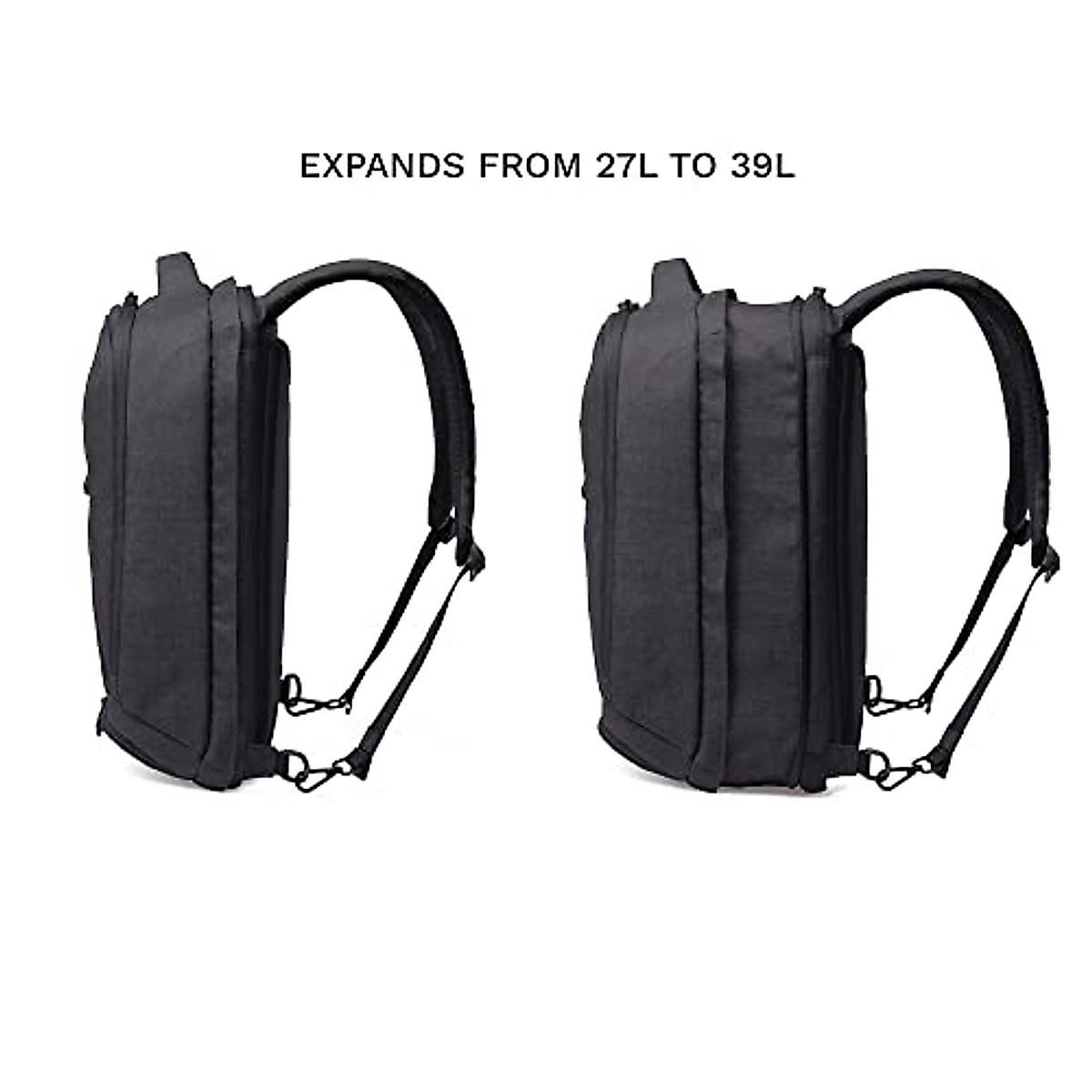 Knack Series 1 Laptop Backpack Fits up to 15 Inch - Knack Bags Carry-On Backpack, TSA Approved, Expandable Travel Backpacks (Stealth Black, Medium)