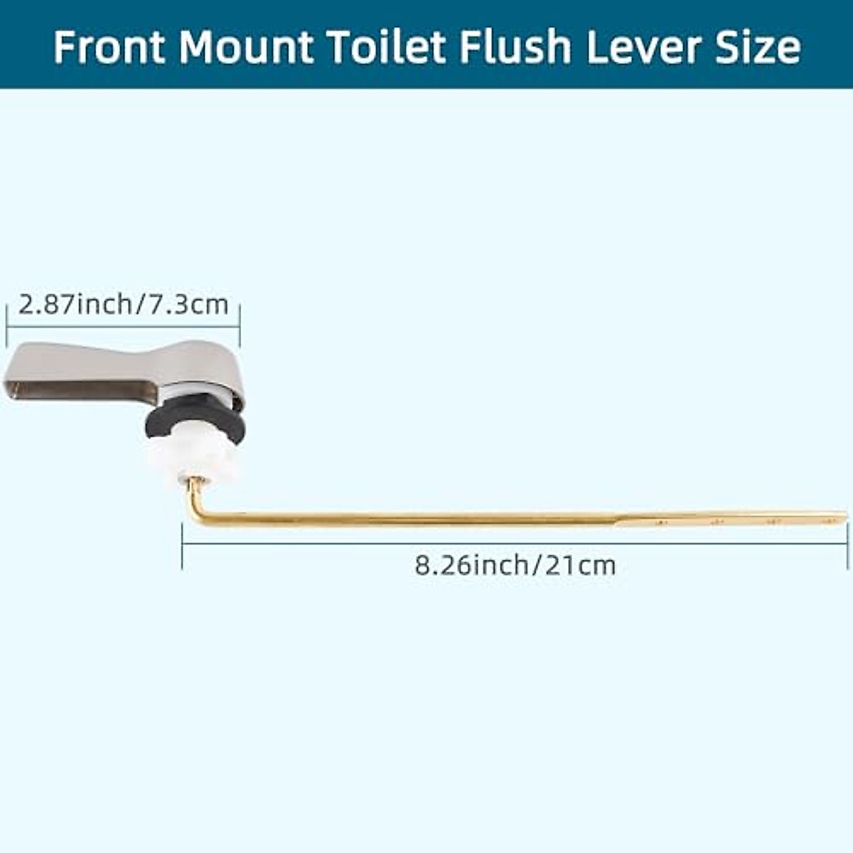 Hygie Rinse 2Pack Front Mount Toilet Handle Replacement Kit Compatible with American Standard/Glacier Bay/Gerber, Universal Toilet Flush Lever with Flapper Chain, Brushed Nickel