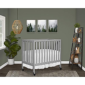 Dream On Me Jett Non-Full Sze Foldng CRB n Pebble Grey Removeable Wheels Adjustable Mattress Support Patent Foldng System 1" Mattress Pad ncluded