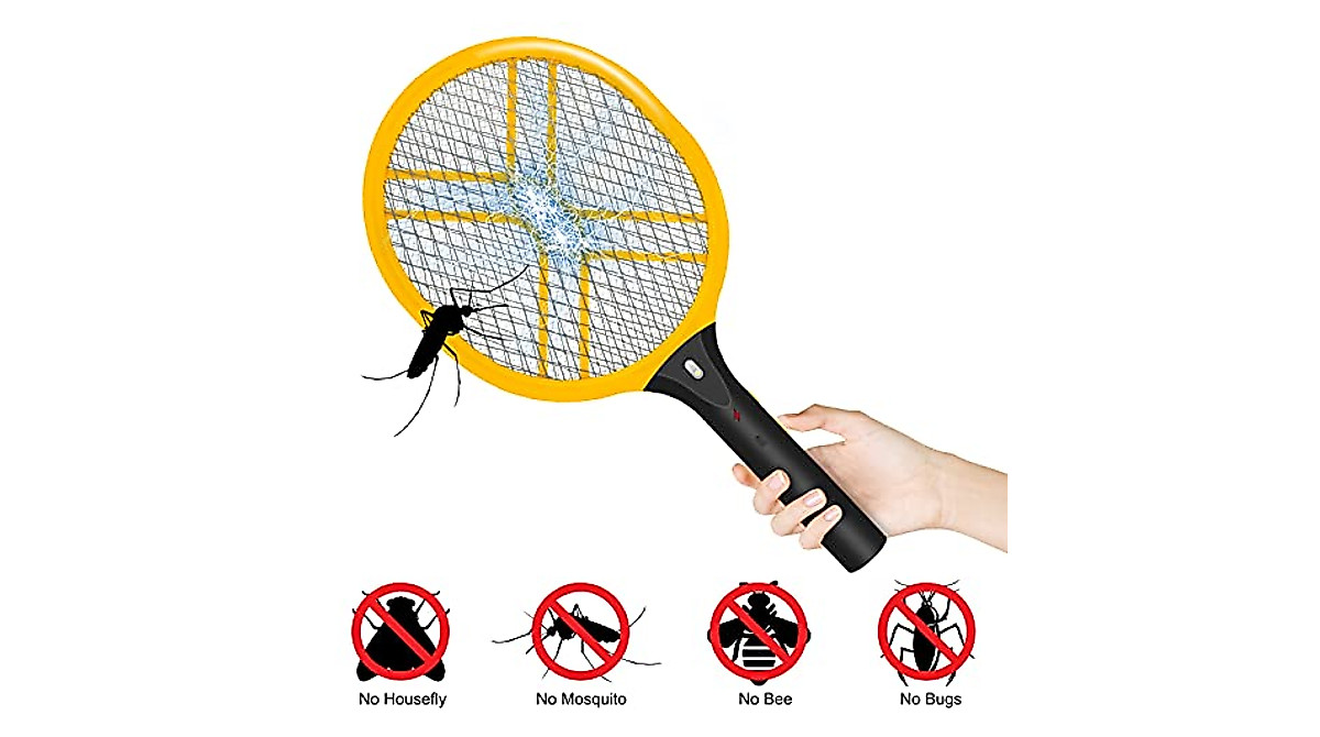 Faicuk Rechargeable Bug Zapper Racket for Instant Insect Shock