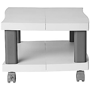 Safco Products Wave Underdesk Printer Stand 1861GR, Gray Powder Coat Finish, Swivel Wheels for Mobility, 50 lb. Capacity, Light Gray