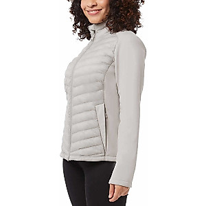32 DEGREES Womens Mixed Media Jacket (as1, alpha, x_s, regular, Antarctica, X-Small)