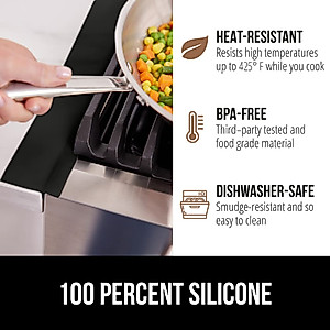 Gorilla Grip 2 Pack Silicone Stove Gap Covers, Flexible Heat Resistant Stovetop Filler Between Counters and Cooktops, Seamless Hidden Oven Side Guard, Prevents Counterspace Mess, 21 Inch, Black