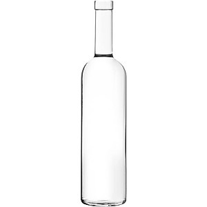 North Mountain Supply 750ml Premium Glass California Bottle Flat-Bottomed Bar Top Closure - Case of 6 - Clear/Flint