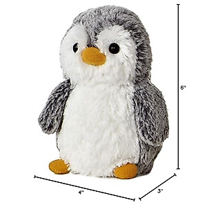 Aurora® Playful Pompom Penguin™ Mini Stuffed Animal - Vibrant Companions - Endless Fun - Gray 6 Inches