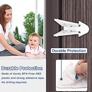 6-Pack Sliding Door Locks for Baby Safety, Viaky Child Cabinet Proofing Strong Adhesive Safety Latch for Sliding Closet/Shower/Patio/Window/Wardrobe (White)