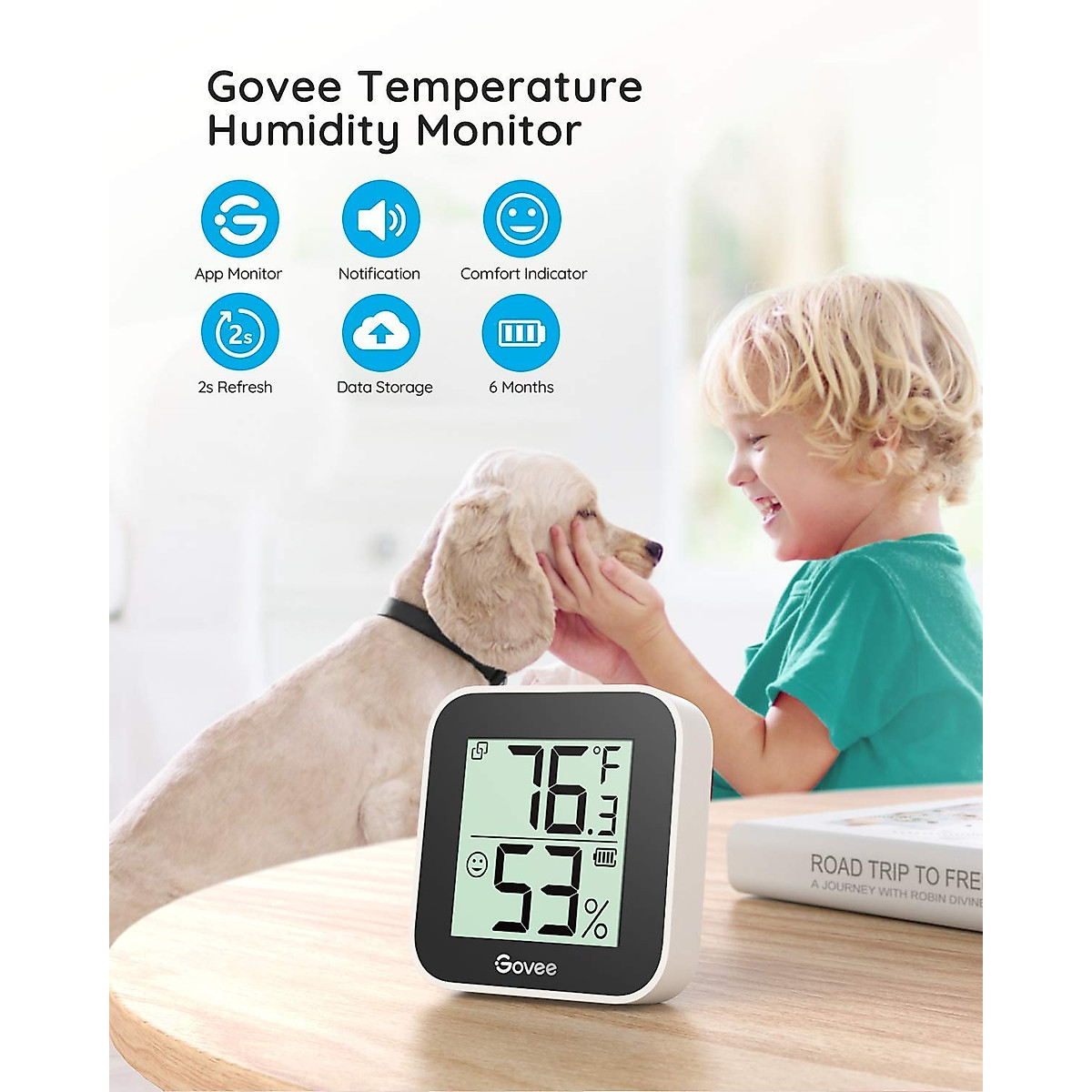 Govee Hygrometer Thermometer H5075 Bundle with Govee Temperature Humidity Monitor 2-Pack
