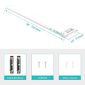 Flora Element 4FT LED Shop Light, 6000K Neutral White LED Light Tube 54W LED Office Light Fixture 6300LM Bright Ceiling Lighting for Garage Workshop Warehouse Factory Store Study Room, FCC Listed