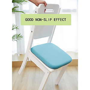 YUNZLAN Memory Foam Chair Pad 16" Summer Ice Silk Cushion Square Anti-Slip Seat Cushion Meditation Cushion Floor Pillow with Ties Washable Cover (Pink)