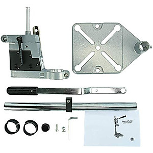 Adjustable Drill Press Stand for Drill Workbench Repair Tool Universal Bench Clamp Support Tool, Drill Press Table, Drill Stand for Hand Drill Single Hole Aluminum Base (1 Mounting Hole)