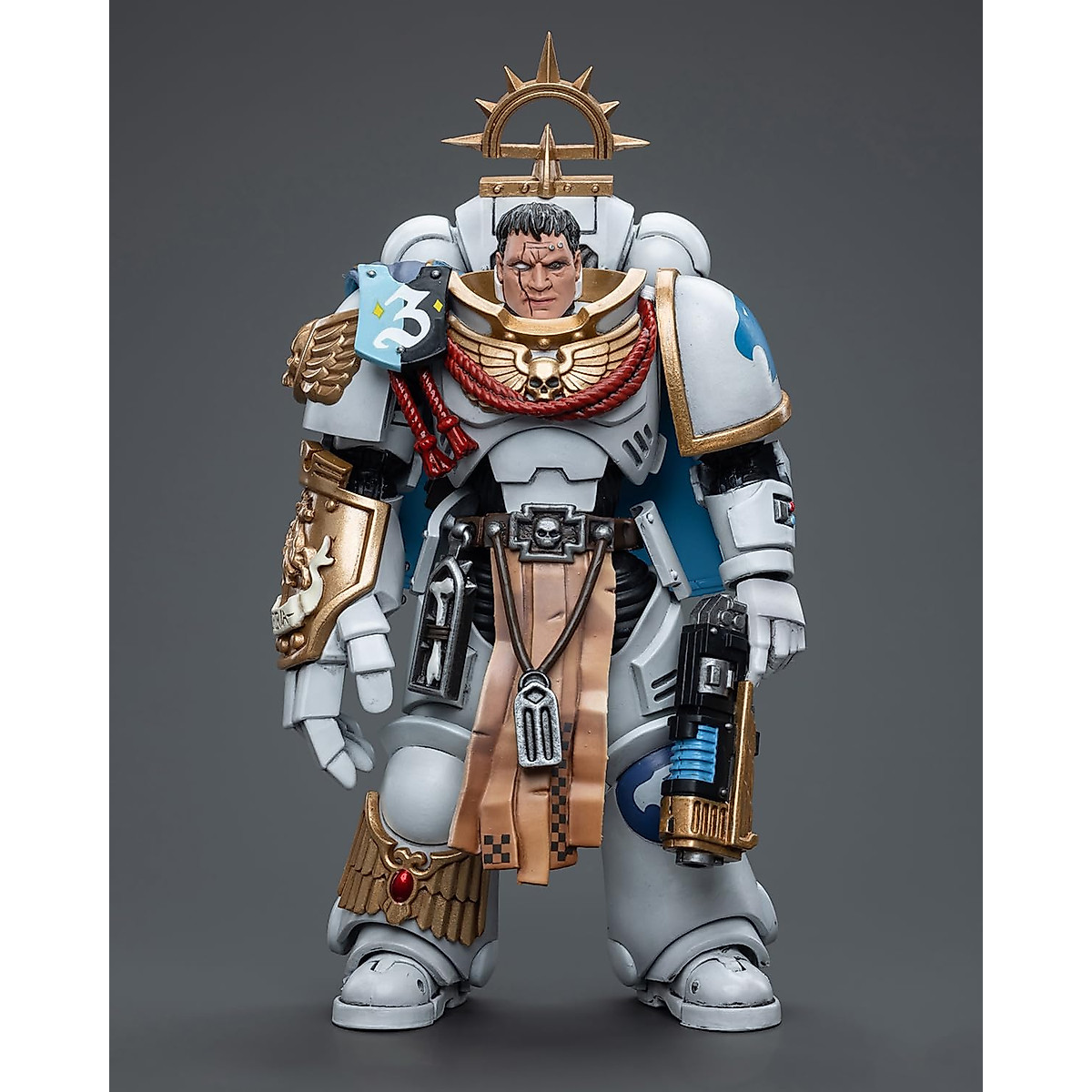 Pipigirl JoyToy 40K Space Marine Genuine License 1/18 Action Figure, Space Marines White Consuls Captain Messinius, 4.88 inch Action Figures Kits (Captain Messinius)