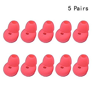 Earphone Sleeve- 5 Pairs Headset Cover Silicone Anti- Slip Replacement Earpads Ear Gel for Gear Circle SM- R130 (Watermelon Red) Earphone Sleeve