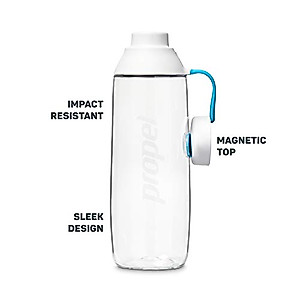 Propel 20oz Reusable Bottle, BPA Free, Impact Resistant, On-The-Go Strap, Dishwasher Safe, White