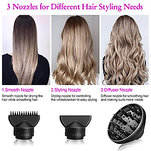 Banral 1800W Ionic Hair Dryer, Grey, Portable, Foldable, 3 Temperature Settings, Overheat Protection, 1 Year Warranty