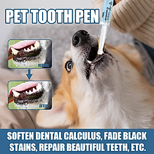 hejhncii 2 Pack Pets Dog Teeth Cleaning Pen Teeth Cleaning Pen Dogs Cats Natural Remover Tool Pet Tooth Cleaning Tool