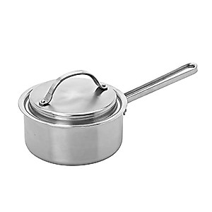 CHEF TOPF 1.5 qt 5-ply stainless steel sauce pan with cover, Brushed finish, full 5-ply, multi-clad, oven safe, dishwasher safe