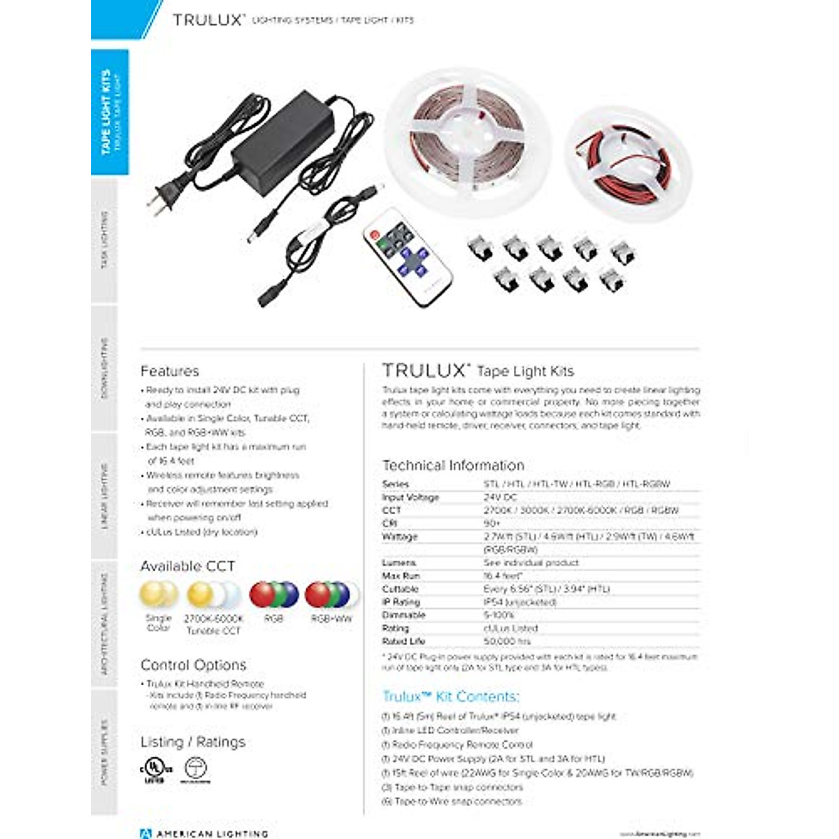 Trulux STL-WW-5MKIT-MASTER Indoor Standard Grade Replacement, Contractor Reel Kit 6-Pack, Warm White 3000K, 6 Piece