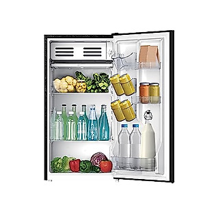 RCA RFR321-B-Black-COM RFR321 Single Mini Refrigerator-Freezer Compartment-Adjustable Thermostat Control-Reversible Doors-Ideal for for Dorm, Office, RV, Garage, Apartment-Black Cubic Feet, 3.2 CU.FT