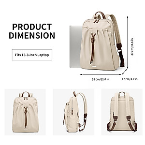 GOLF SUPAGS Stylish Laptop Backpack for Women Water Resistant Slim Computer Bags Fits 14 Inch Notebook (Black)