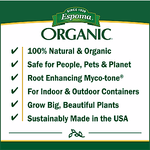 Espoma Organic Potting Soil Mix - All Natural Potting Mix For All Indoor & Outdoor Containers Including Herbs & Vegetables. For Organic Gardening, 16 qt. bag. Pack of 1