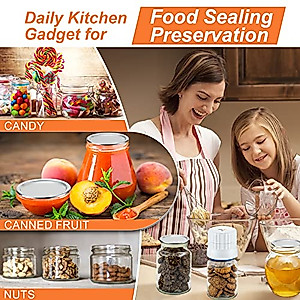 Electric Vacuum Sealer for Mason Jar - Canning Jars Vacuum Seal Machine Kit for Ball Jars Sealing Vacuum Attachment Handheld Jar Vacuum Pump Wide Regular Mouth Can Lids Accessories [2023 Newest]