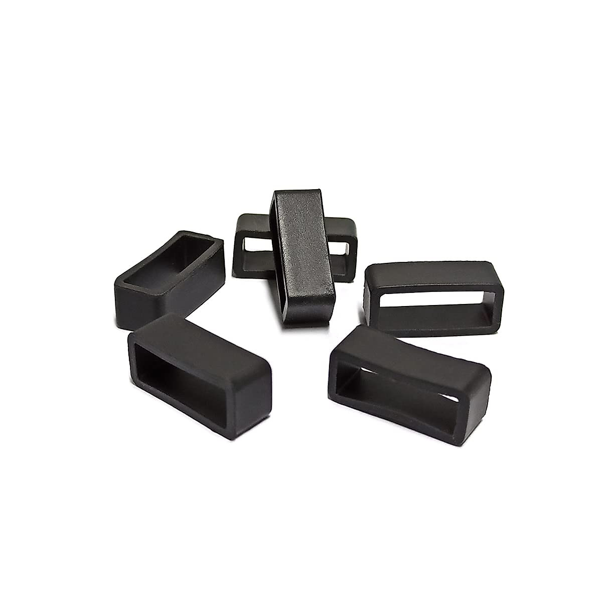 6 Pcs Watch Band Loop Holder Keeper for Resin Belt, Replacement Fastener Rings for Silicone Leather Rubber Watch Strap, Durable Fastener Retainer Size(16mm)