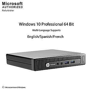 HP EliteDesk 705 G2 Desktop Mini Computer PC, AMD A8 PRO-8600B Quad Core up to 3.0 GHz, 16G DDR3L, 500G, WiFi, Bluetooth, Windows 10 Pro 64 Bit-Supports English/Spanish/French (Renewed)