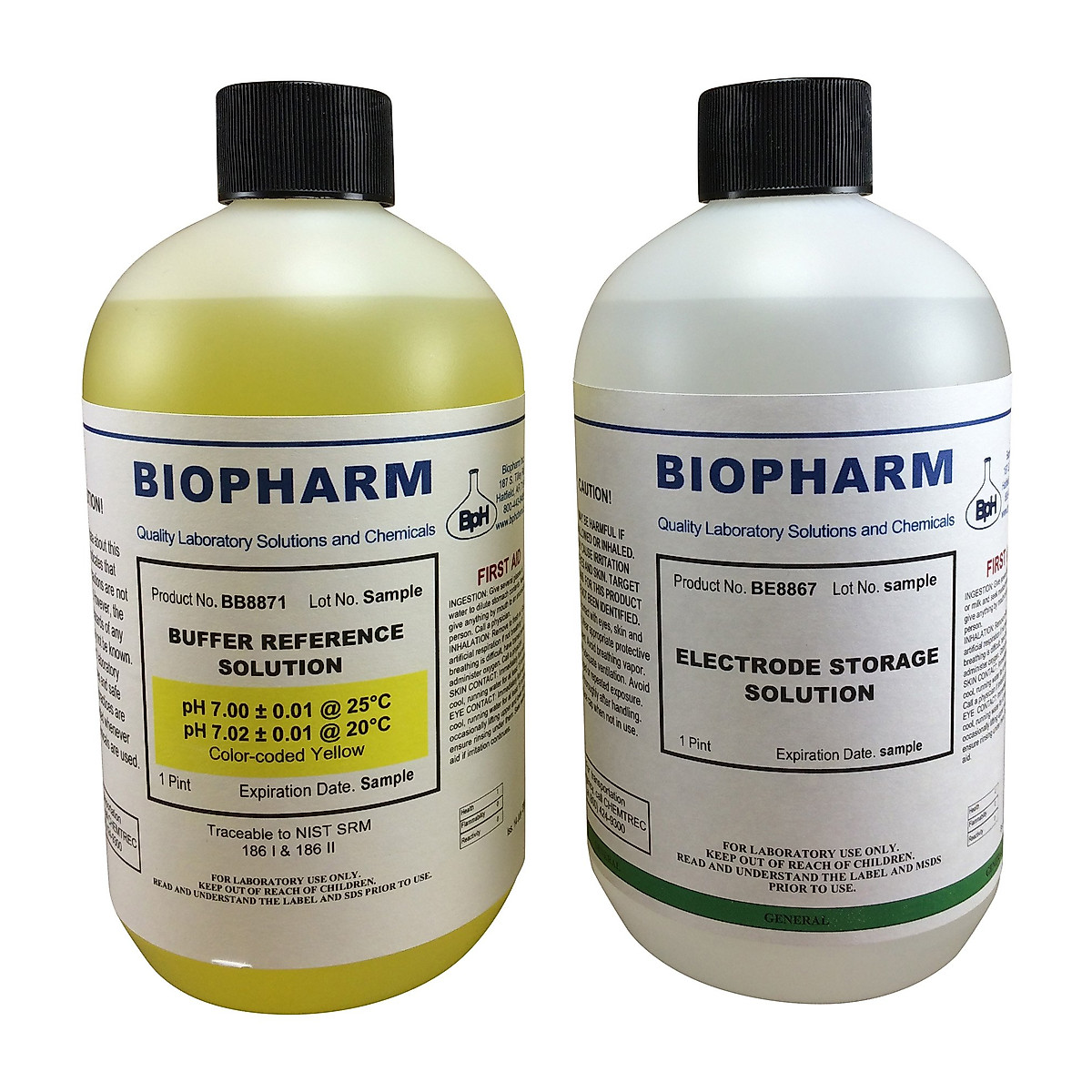 pH Buffer Calibration Kit 2-Pack: pH 7.00 Buffer and Electrode Storage Solution — 500 ml (1.06 Pint) Each — NIST Traceable Reference Standard for All pH Meters