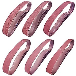 Sackorange 18 Pack 1-1/2 x 30 Inch Sanding Belts For Pipe Tube Polisher Sander- 3 Each of 60 80 120 150 240 400 Grit Aluminum Oxide Sander Belts (1-1/2" x 30")