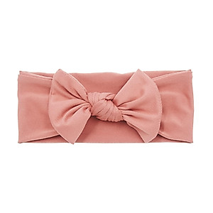 Bayceen Stretchy Swaddle Blanket for Newborns Baby Girl Swaddle and Headband Set Receiving Blanket 35 x 35 inches Swaddle Set (Blush)