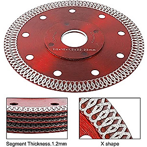 Tysun 5 Pcs 4.5 inch Diamond Saw Blade Tile Blades Cutting Disc Wheel for Cutting Porcelain Tiles Granite Marble Ceramics